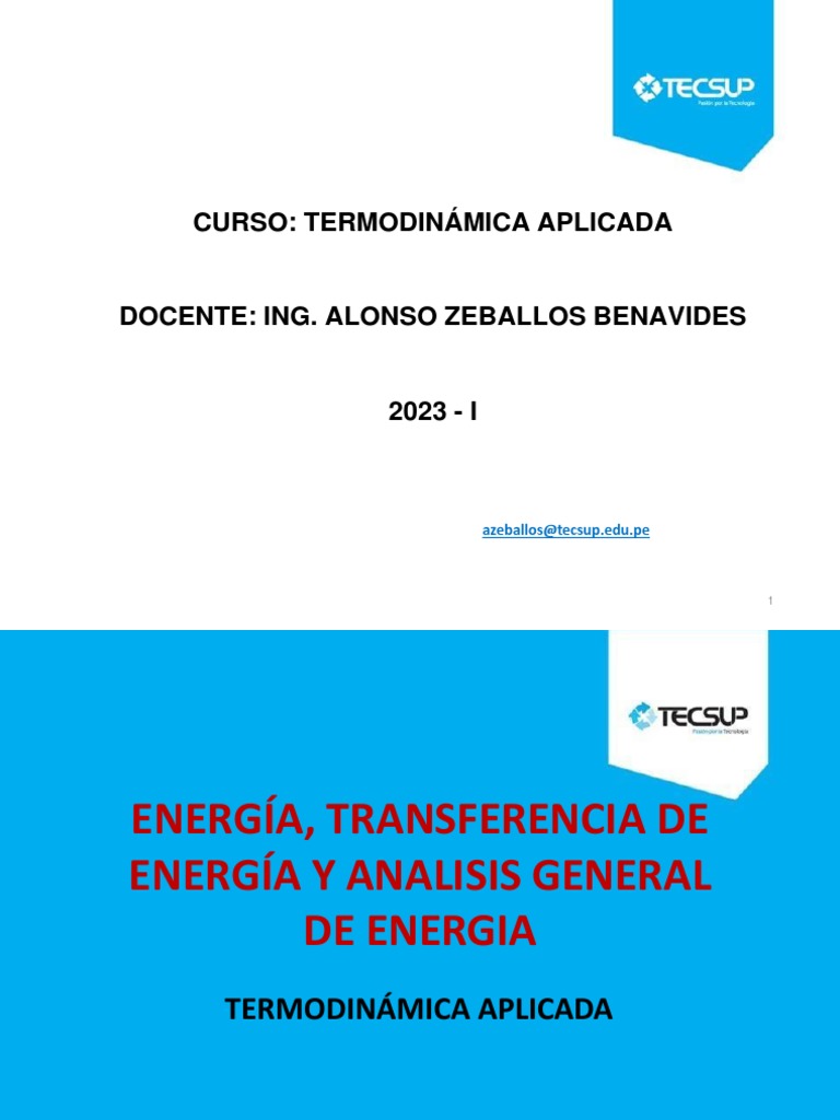 Clase 03_Energía, Transferencia de Energía y Análisis General de ...