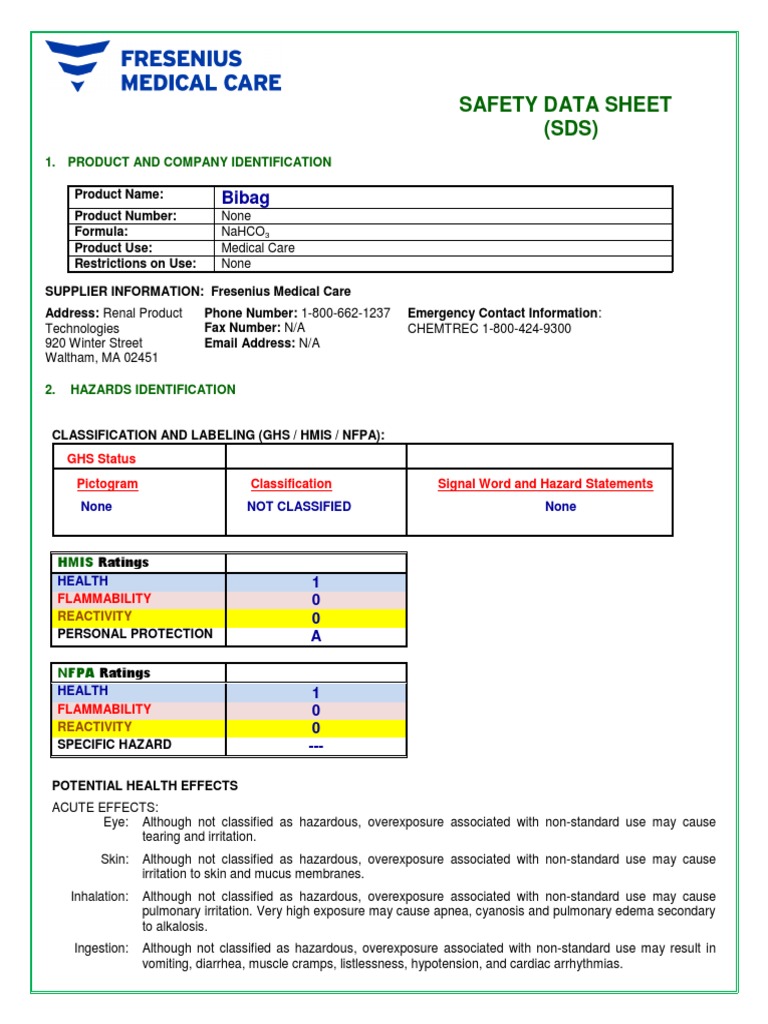 Msds Bibag | PDF | Personal Protective Equipment | Workplace