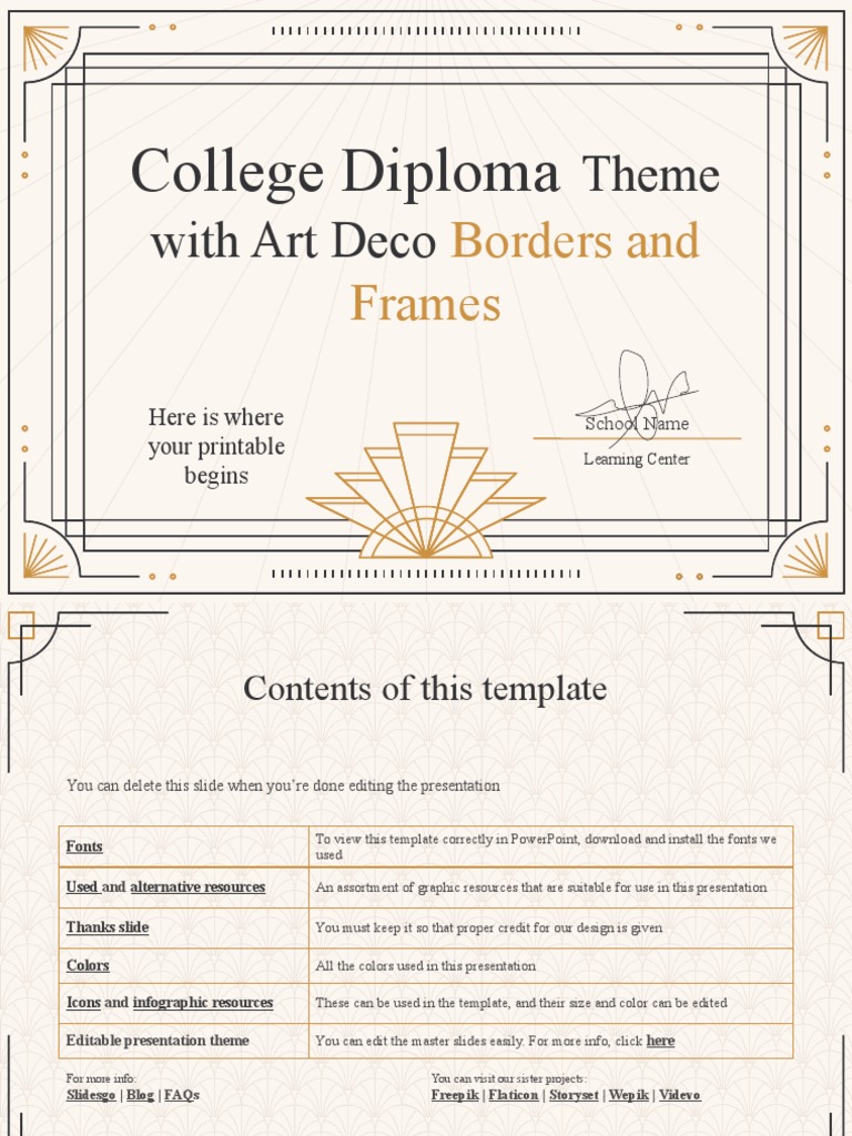 College Diploma Theme With Art Deco Borders and Frames by Slidesgo ...