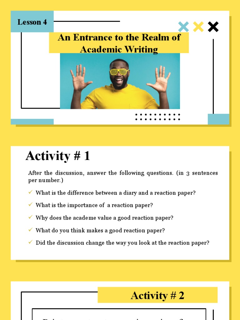 Lesson 4 PPT EAPP - Activities | PDF