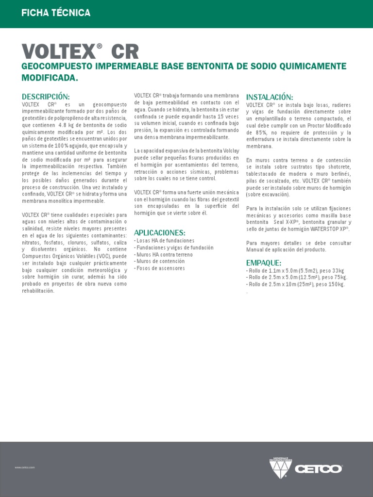 TDS - Voltex CR - Am - SP - 201510 - V2 | PDF