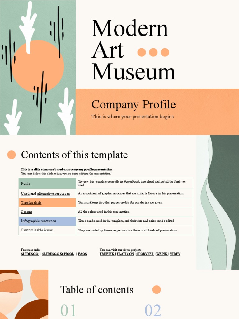 Modern Art Museum Company Profile by Slidesgo | PDF | Planets | Planets ...