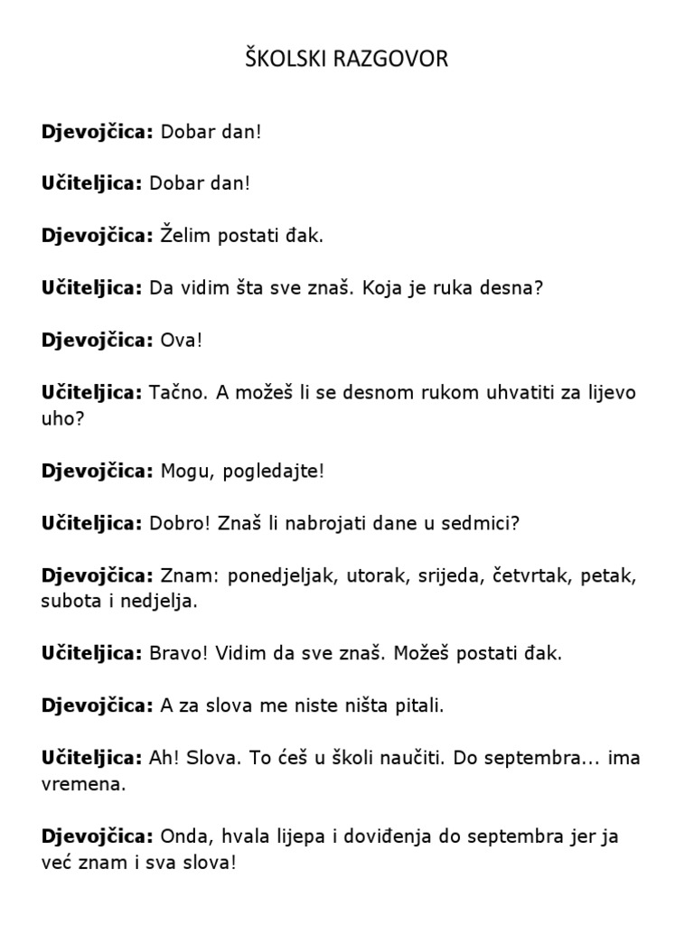 Školski Razgovor | PDF