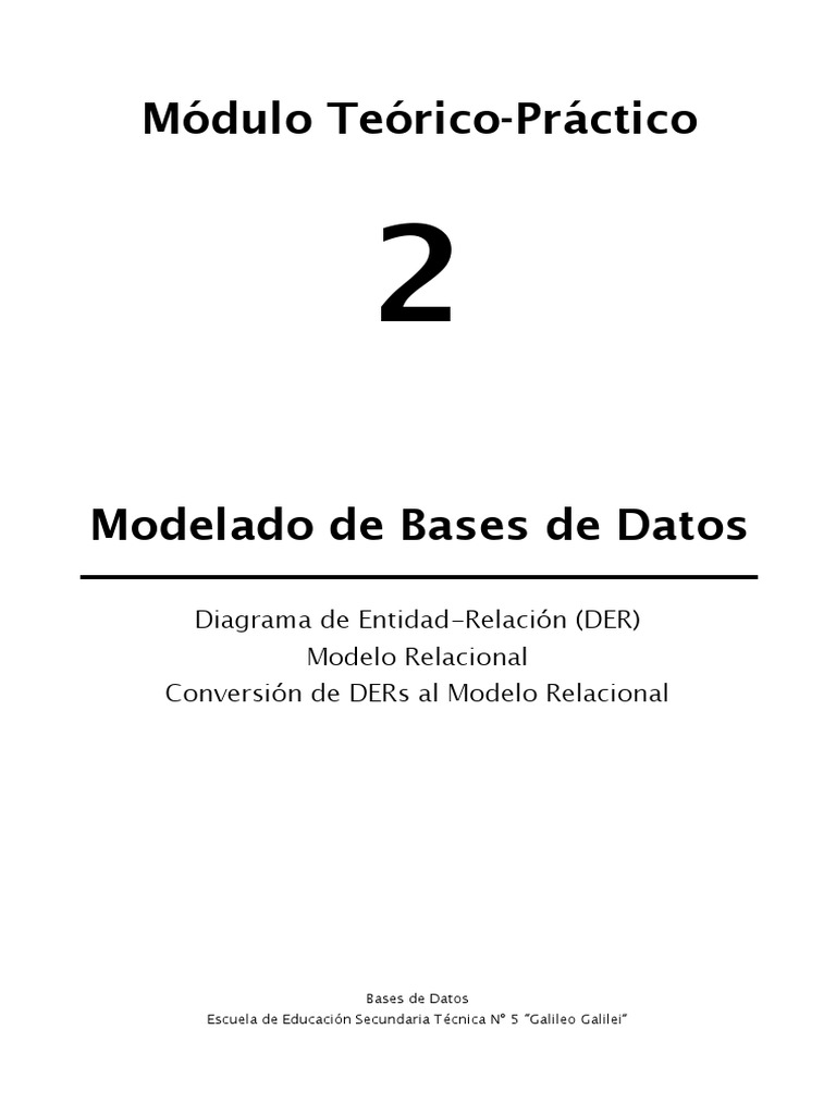 Módulo Teórico-Práctico: Diagrama de Entidad-Relación (Der) Modelo ...