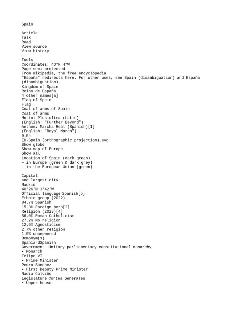 Spain | PDF | Iberian Peninsula | Spain