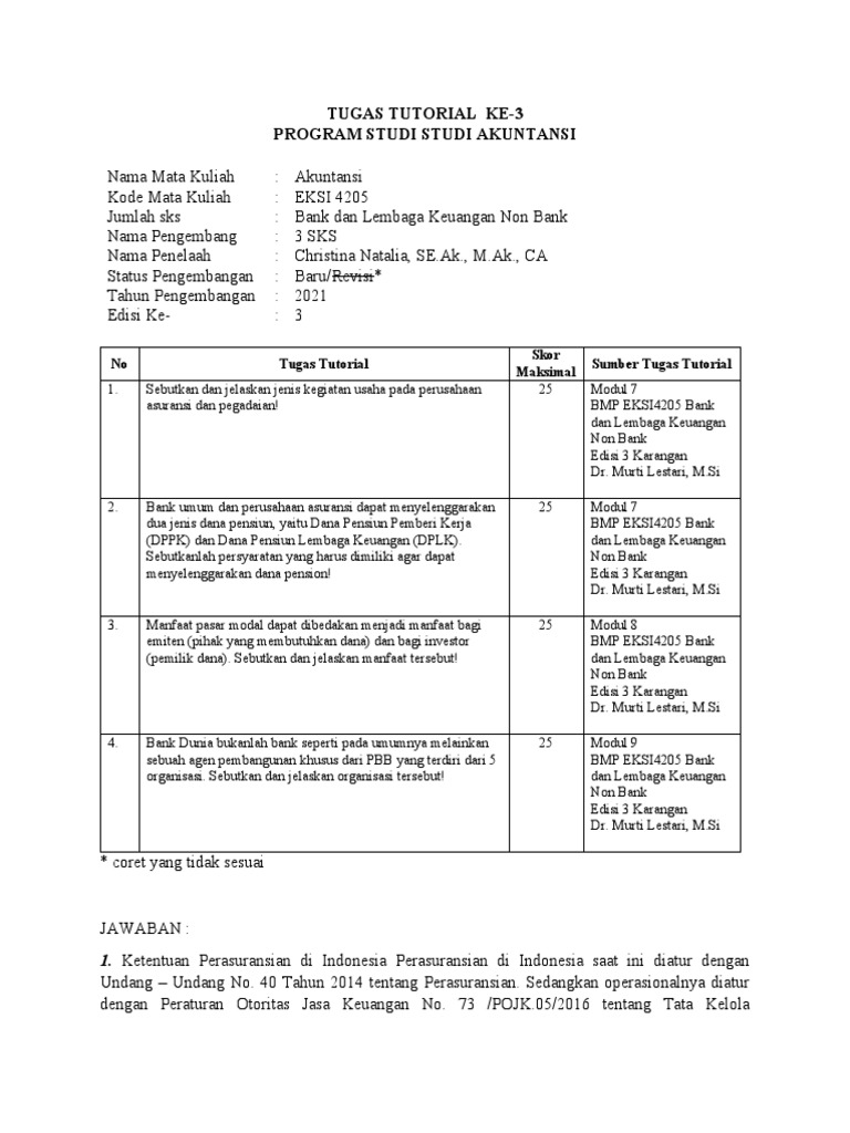 TUGAS TUTORIAL KE 3 (1) Revisi | PDF