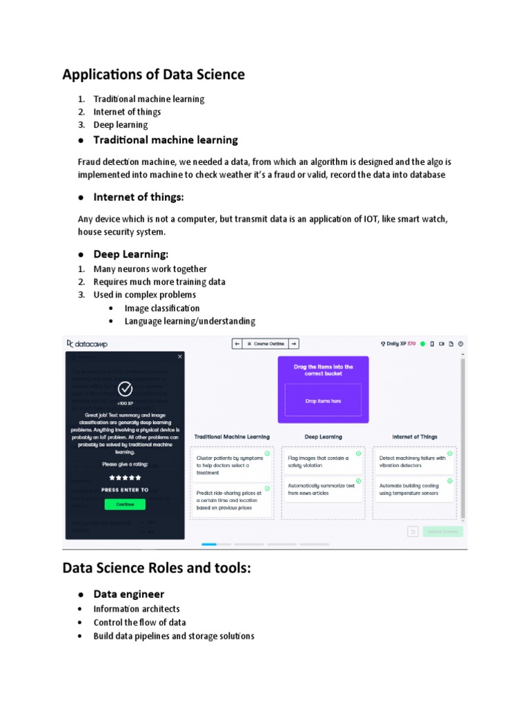 Applications of Data Science | PDF | Data | Machine Learning