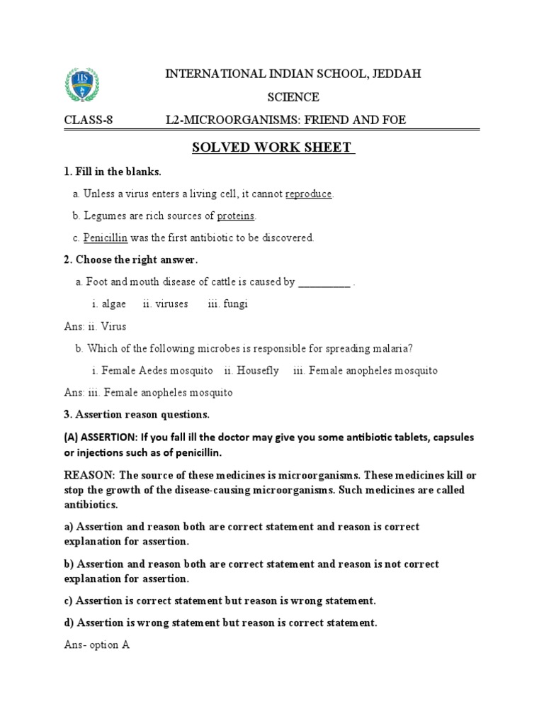 Class8 Ch2 Solved Worksheet | PDF