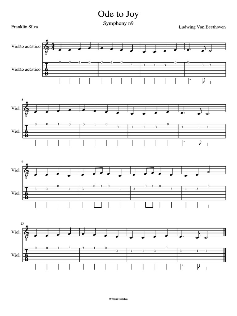 Ode To Joy (Violão) | PDF