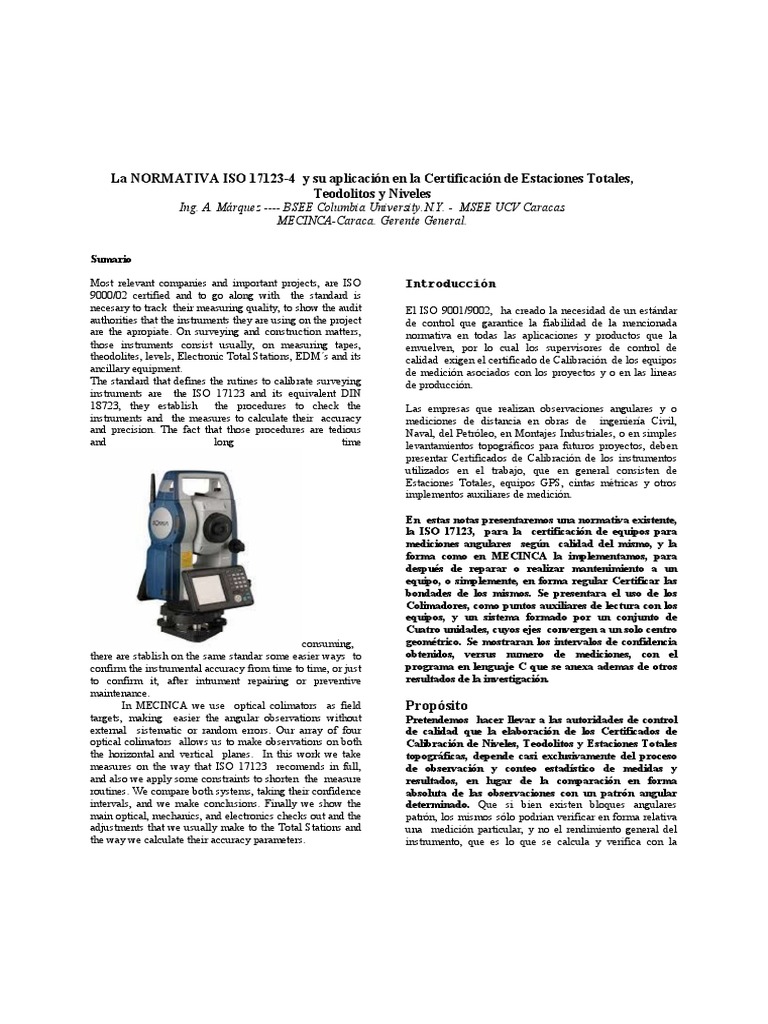 La NORMATIVA ISO 17123-4 y Su Aplicación en La Certificación de ...