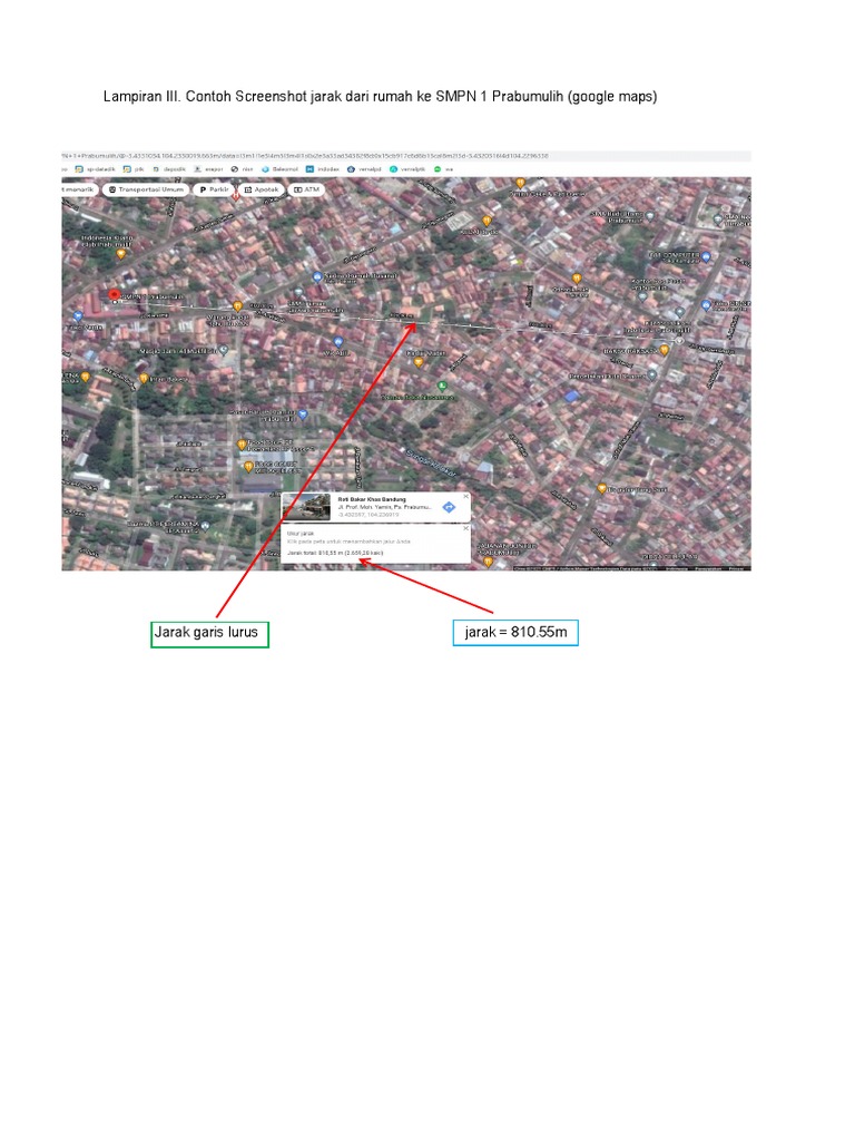 2023 Contoh Jarak Google Maps | PDF