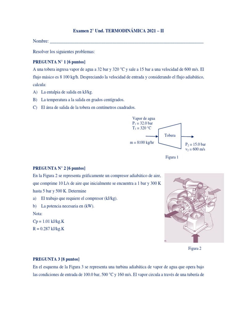 Examen 2° Unidad - Termodinamica UNJ@EaD - 2021 - II | PDF