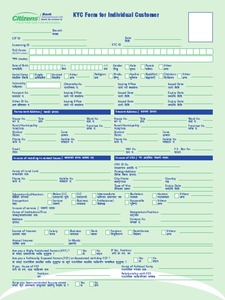 New KYC - Individual | PDF | Government | Document
