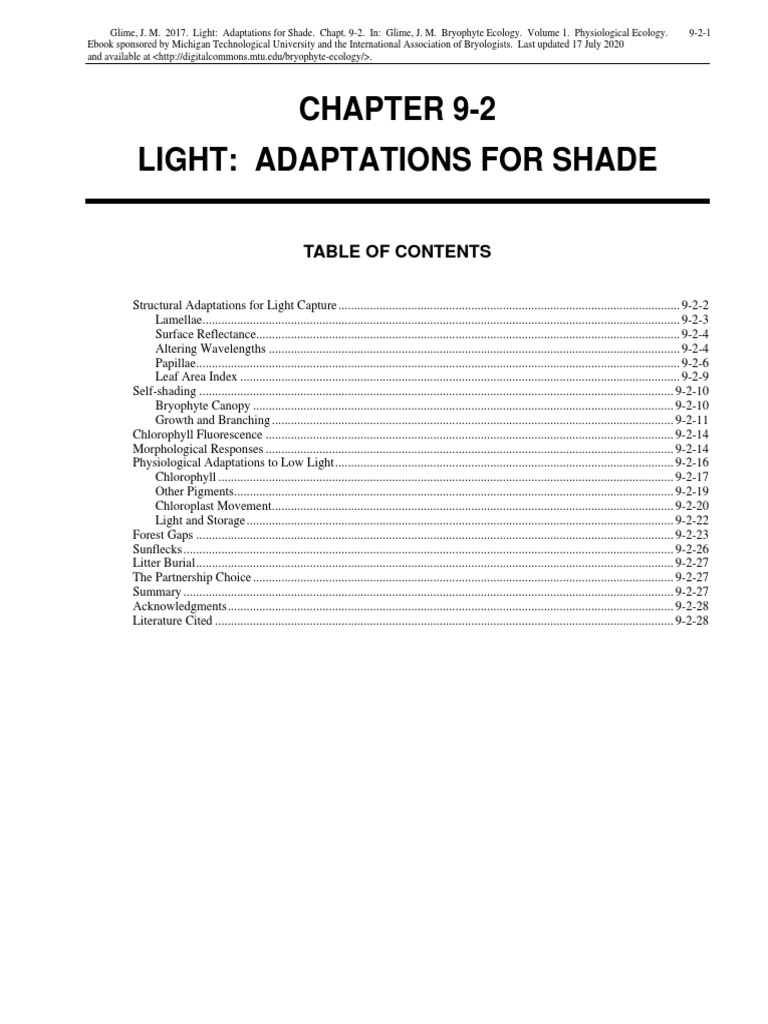 Light - Adaptions For Shade | PDF