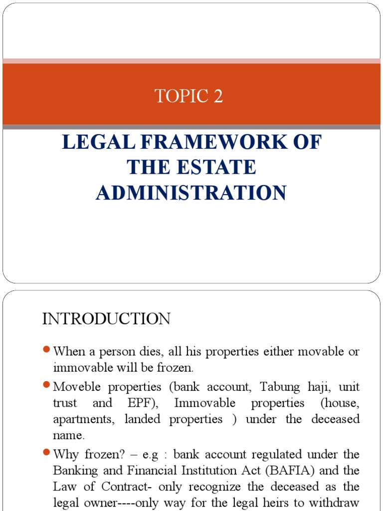 Estate Administration Legal Framework | PDF | Will And Testament ...