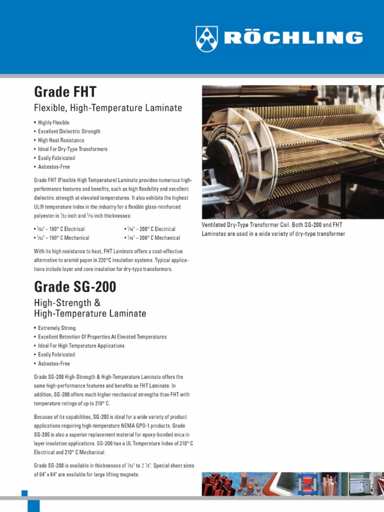 Glastic FHT and SG200 Laminate Data Sheet | PDF