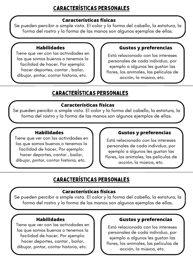 Características Personales y Gustos | PDF