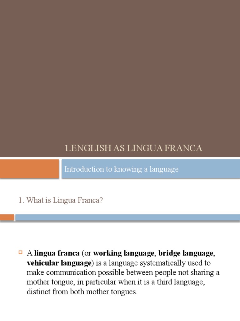 Pr1.English As Lingua Franca | PDF | English Language | Linguistics