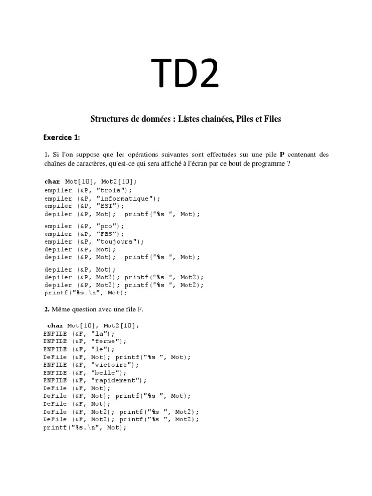 TD2 PileFile (2022-2023) | PDF