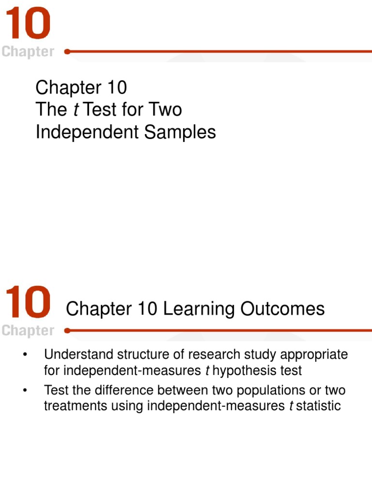 T Test For Independent Samples | PDF
