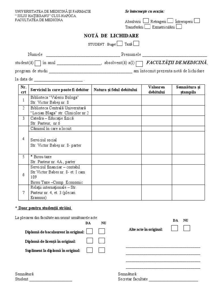 Fisa de Lichidare MG 2021 | PDF