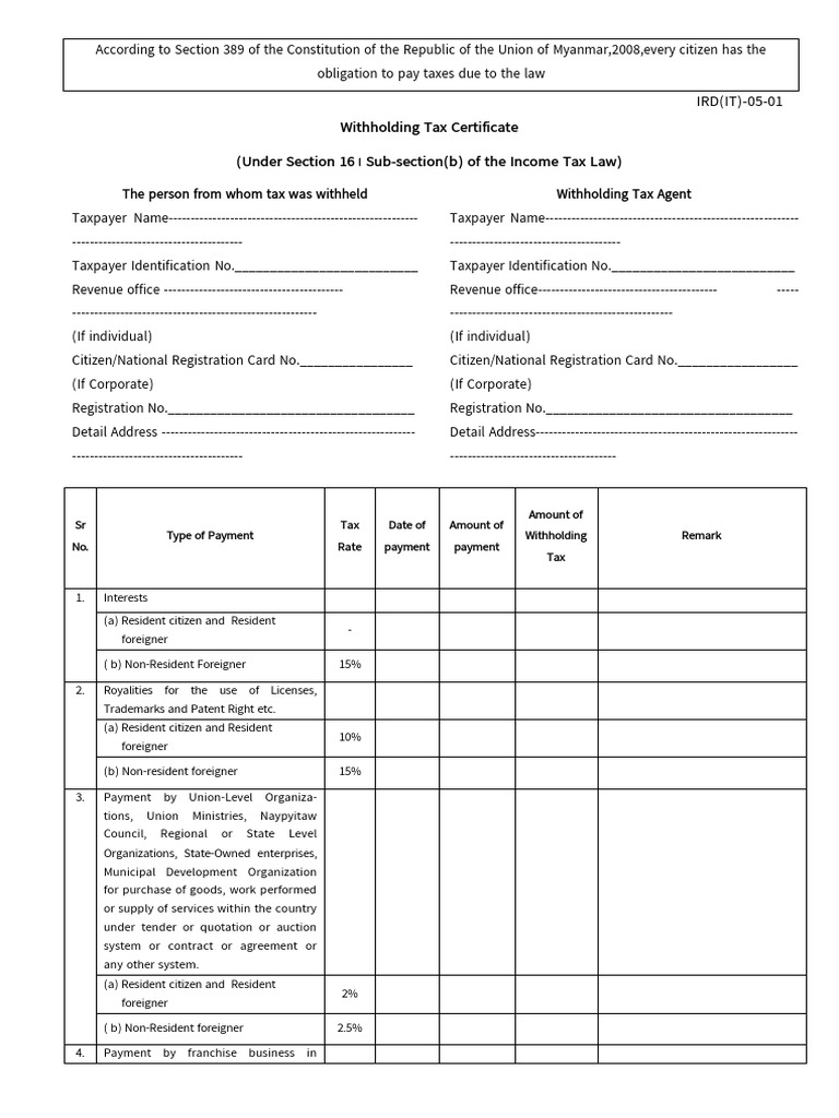 IRD (IT) - 05-01 Eng Version | PDF | Taxpayer | Taxes