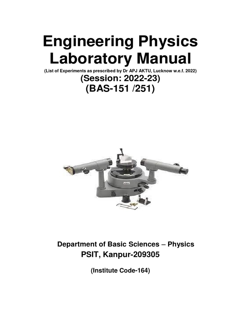Physics Lab Manual | PDF | Engineering | Optics