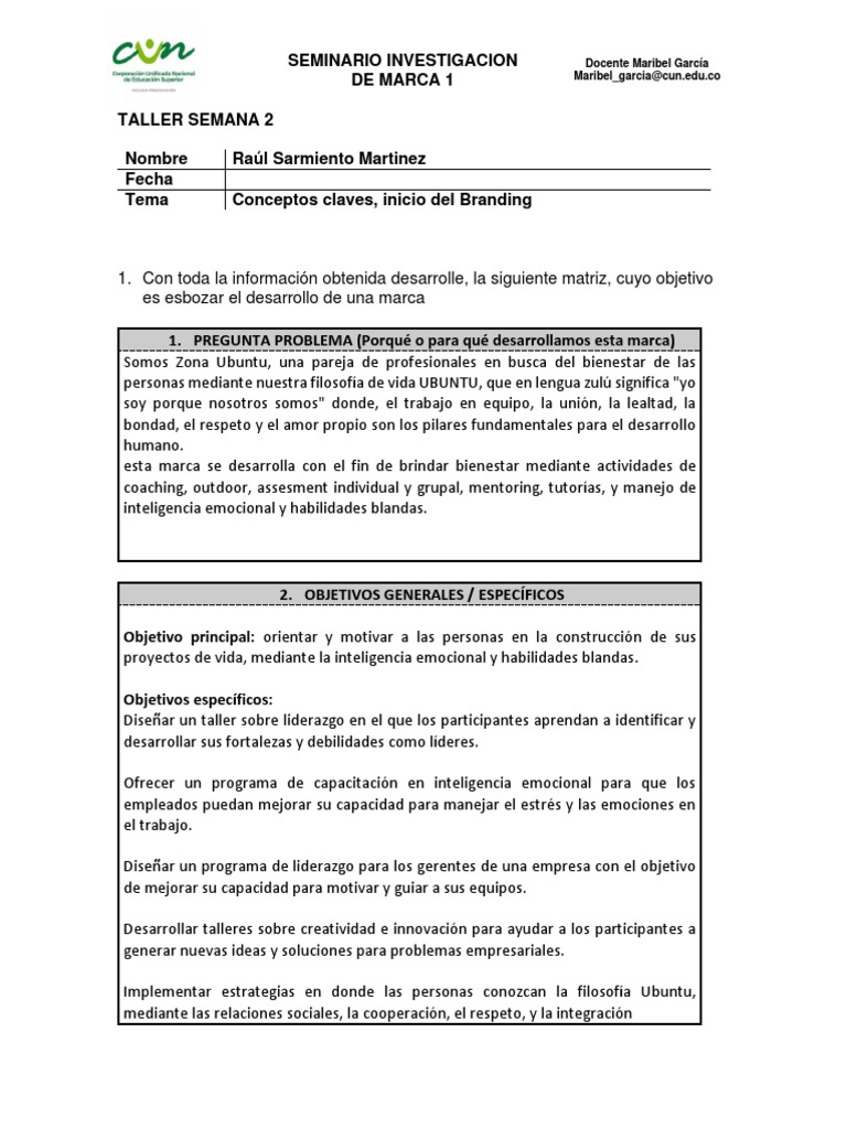 TALLER - Semana 1y2 - Conceptos Claves - Inicio | PDF