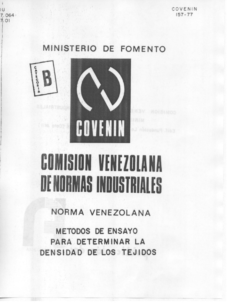 COVENIN Determinación de Peso 157-77 | PDF