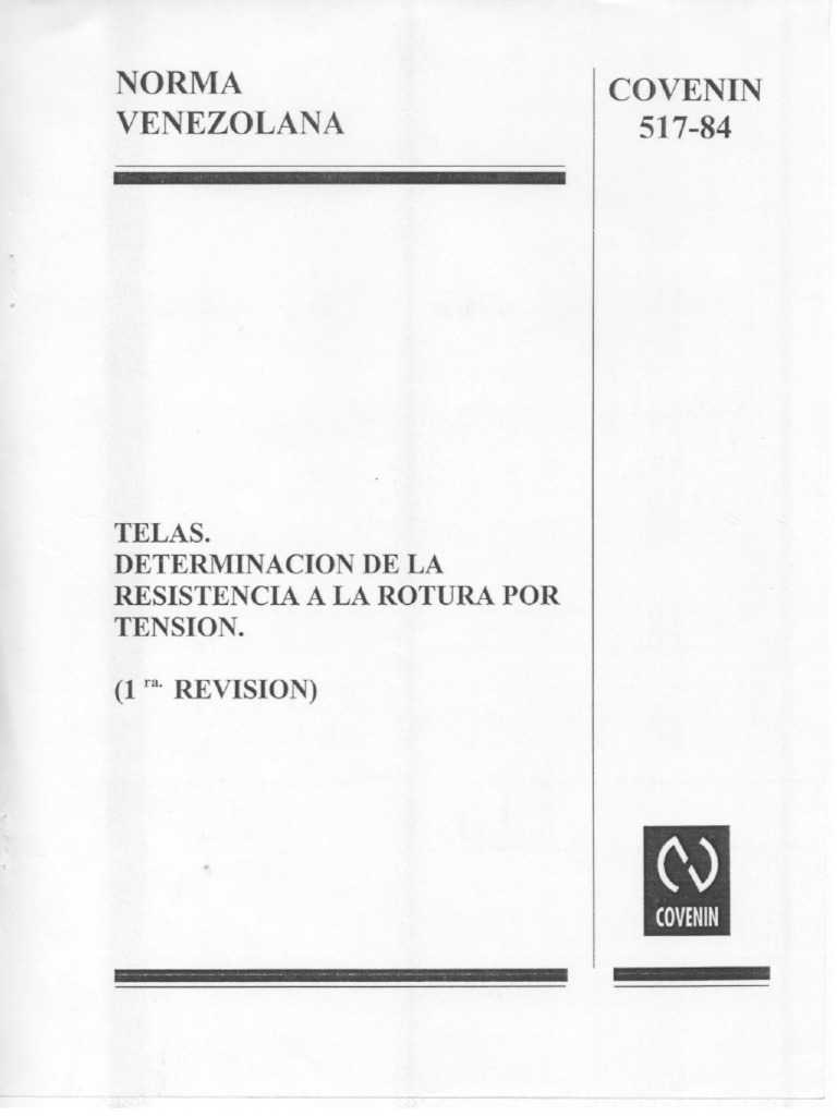 COVENIN Resistencia A La Tracción 517-84 | PDF