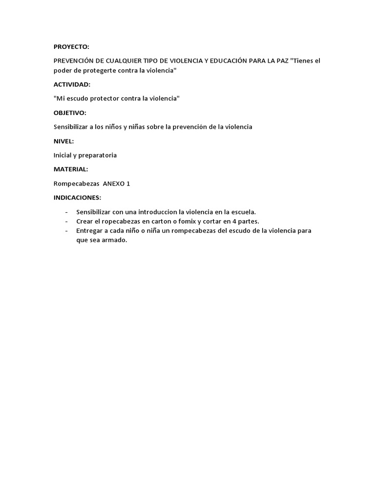 Mi Escudo Protector Contra La Violencia | PDF | Ciencias sociales ...