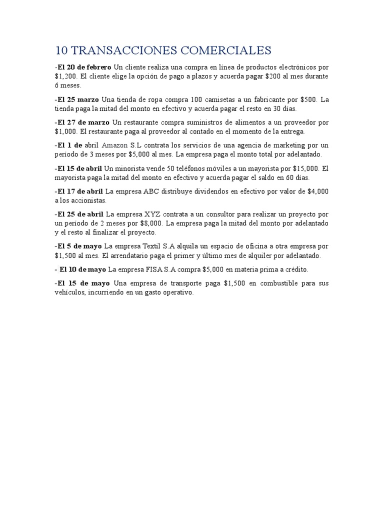 10 Transacciones Comerciales | PDF | Derecho