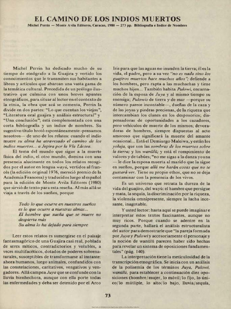 Michel Perrin - El Camino de Los Indios | PDF