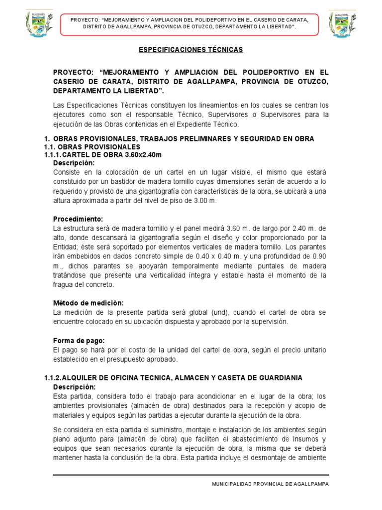 Mejoramiento Polideportivo Carata, Otuzco | PDF | Hormigón | Presupuesto
