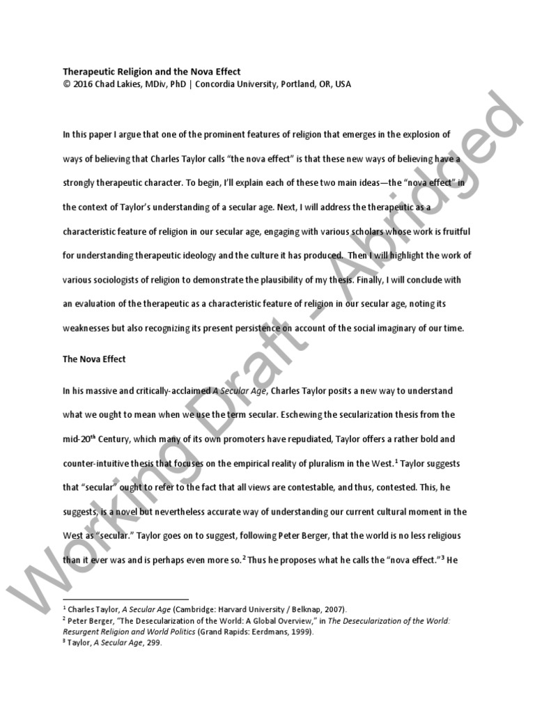 Therapeutic Religion and The Nova Effect | PDF | Spirituality ...