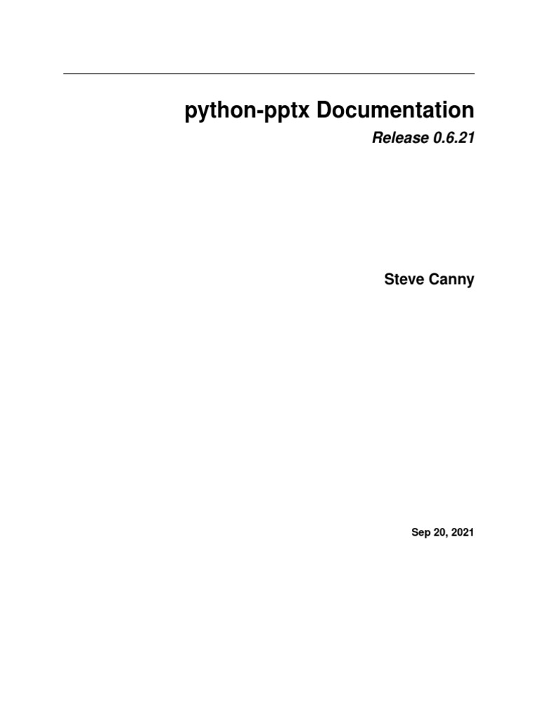 Python PPTX Readthedocs Io en Latest | PDF