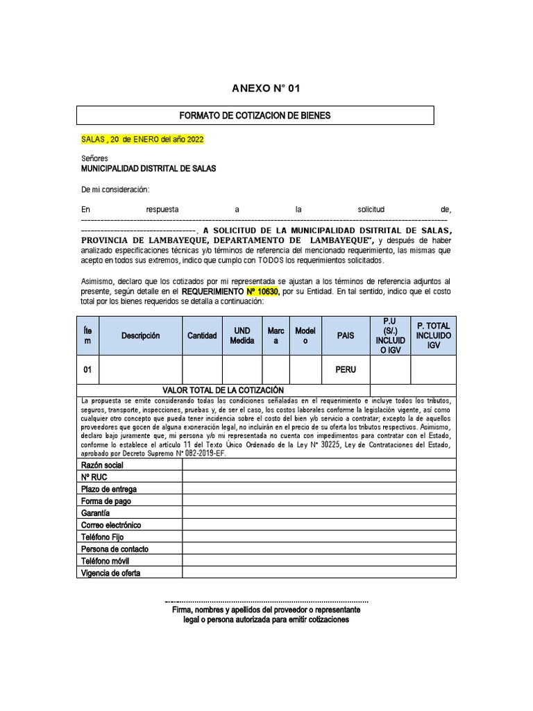Formato para Cotizaciones | PDF