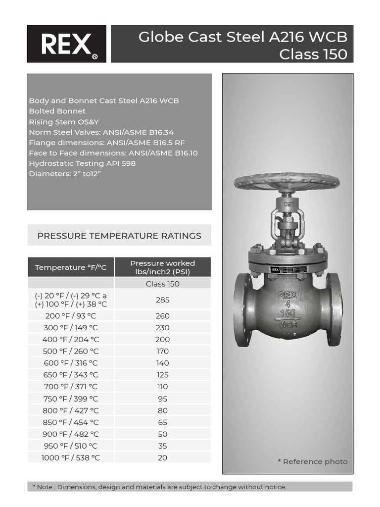Ficha Tecnica Valvula de Globo Rex PDF | PDF | Chemical Engineering | Hydraulics