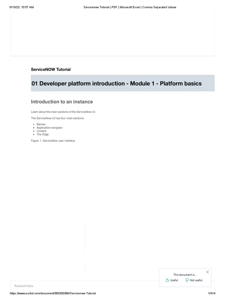 Servicenow Tutorial - PDF - Microsoft Excel - Comma Separated Values | PDF | User Interface ...