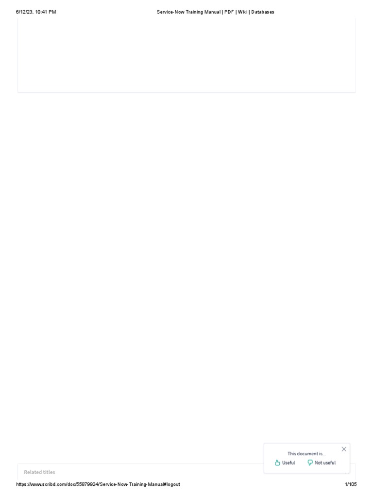 Service-Now Training Manual - PDF - Wiki - Databases | PDF | Wiki ...