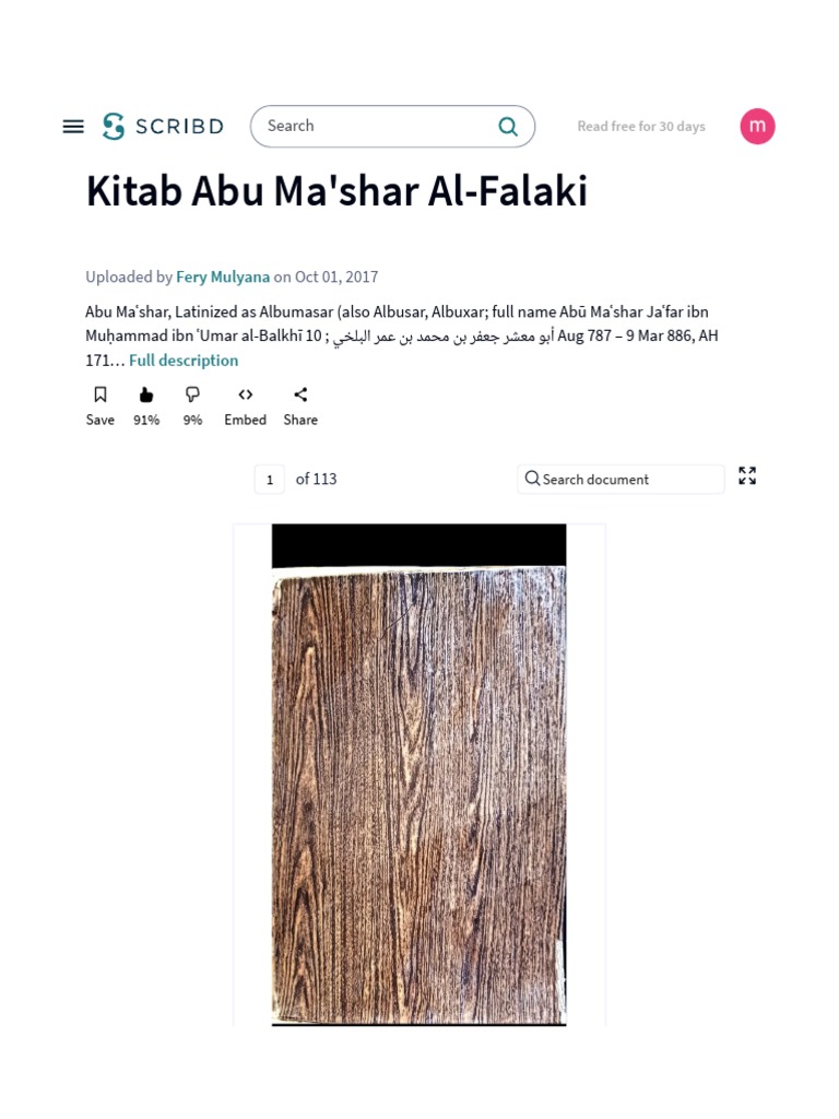 Kitab Abu Ma'Shar Al-Falaki - PDF | PDF
