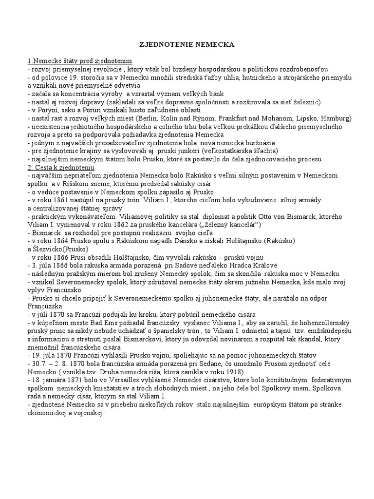 Zjednotenie Nemecka | PDF
