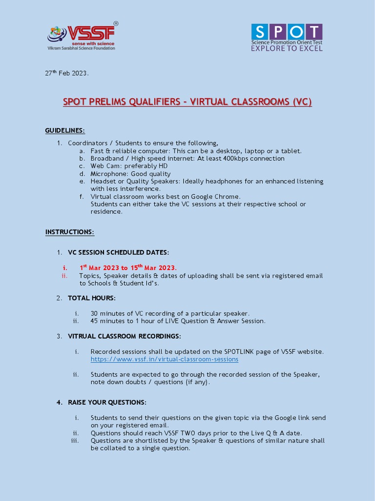 VC Session Guidelines | PDF | Computer Science | Computing