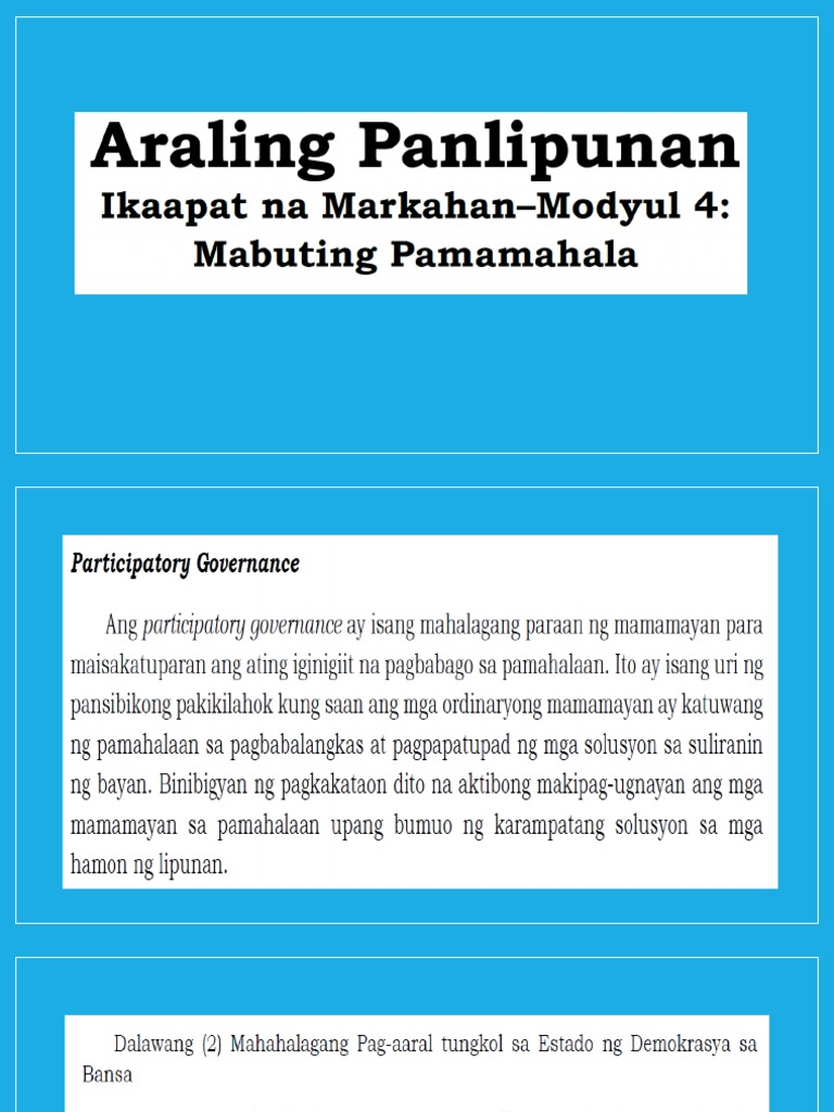 PP Mod 4 Mabuting Pamamahala | PDF