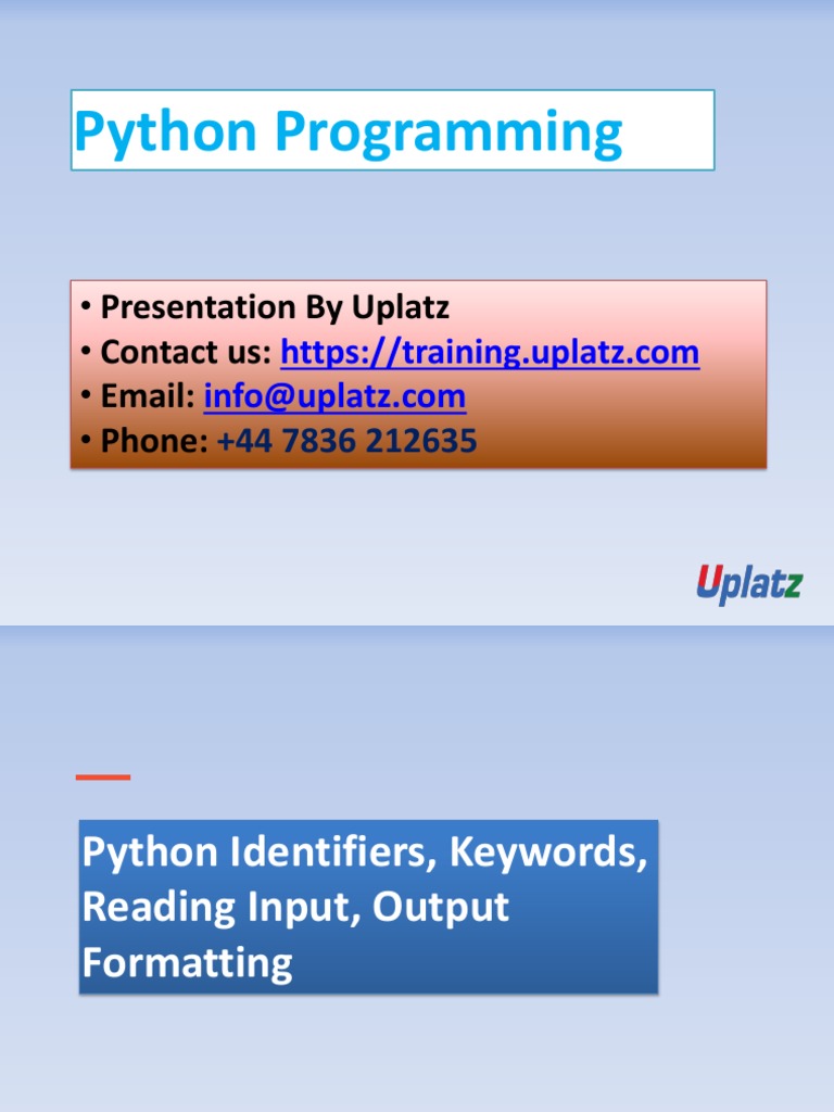 4 - Input-Output, Keywords and Identifiers | PDF