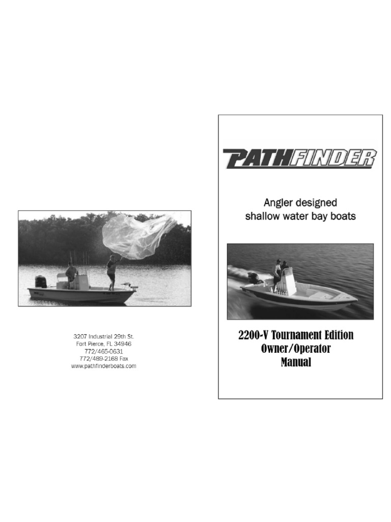 PATHFINDER 2200-V Tournament Edition Owner - S - Operator - S Manual | PDF