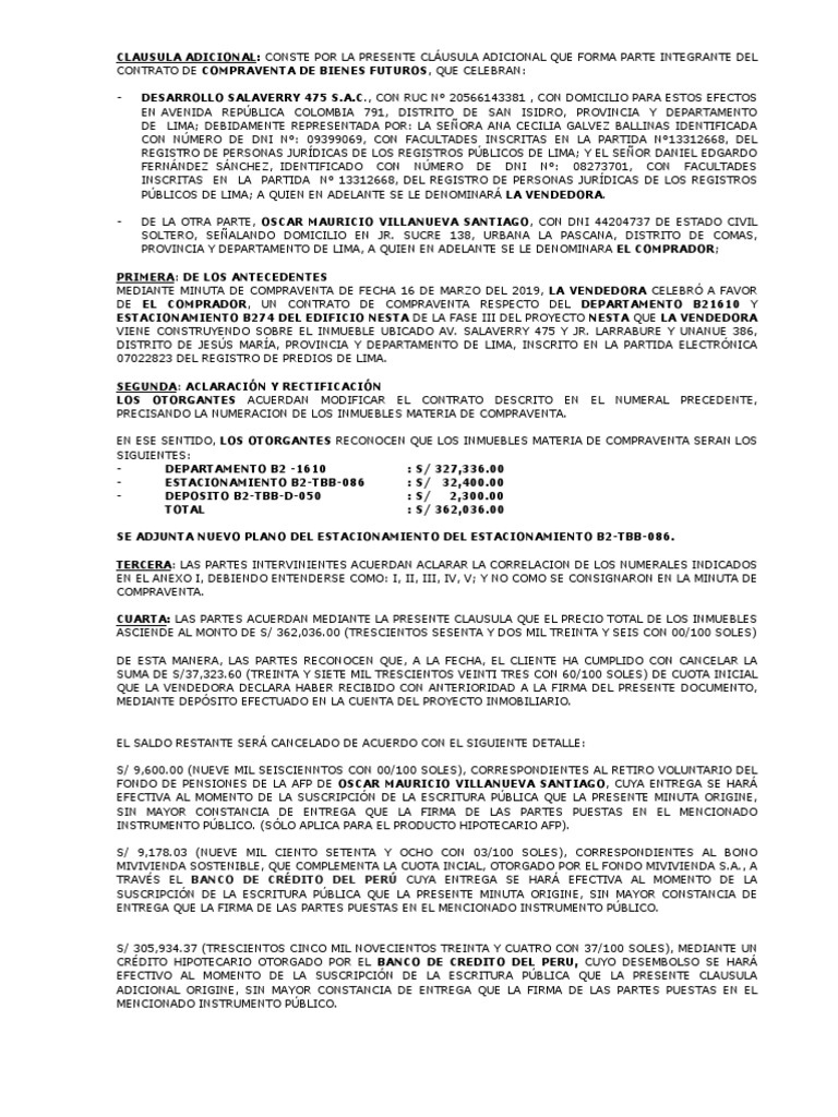 Clausula Adicional | PDF