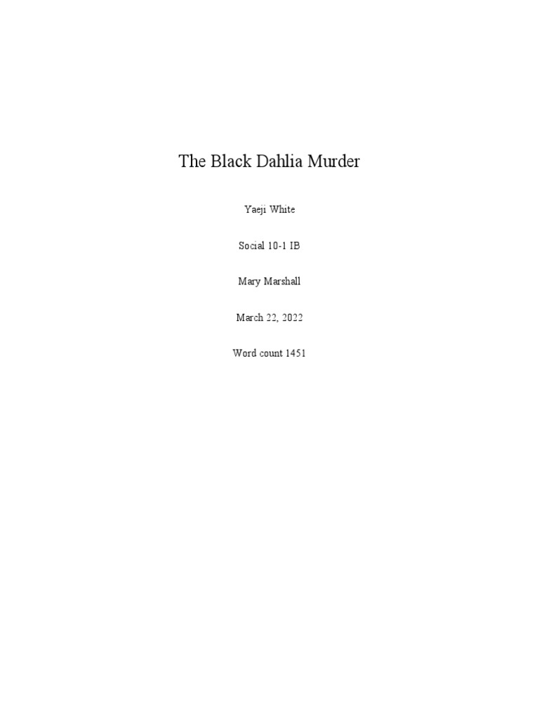 The Black Dahlia Conspiracy Theory | PDF | Crimes | Crime & Violence