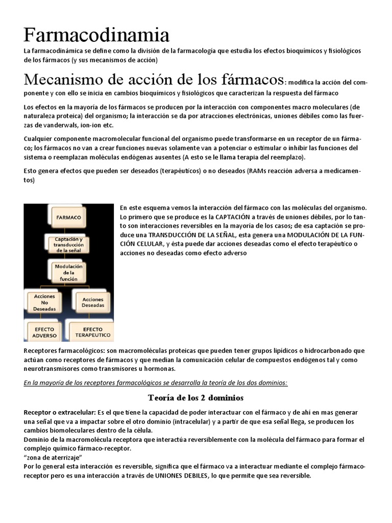 Mecanismo de Acción - Farmacodinamia | PDF
