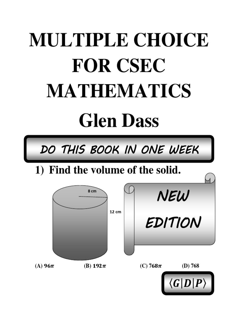 Multiple Choice For Csec Mathematics | PDF Multiple Choice For Csec Mathematics | PDF